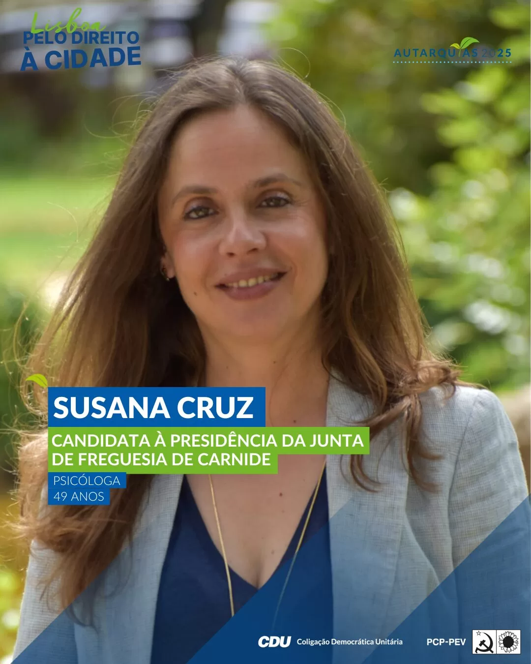 Susana Cruz é a Candidata da CDU à Presidência da Junta Freguesia de ...
